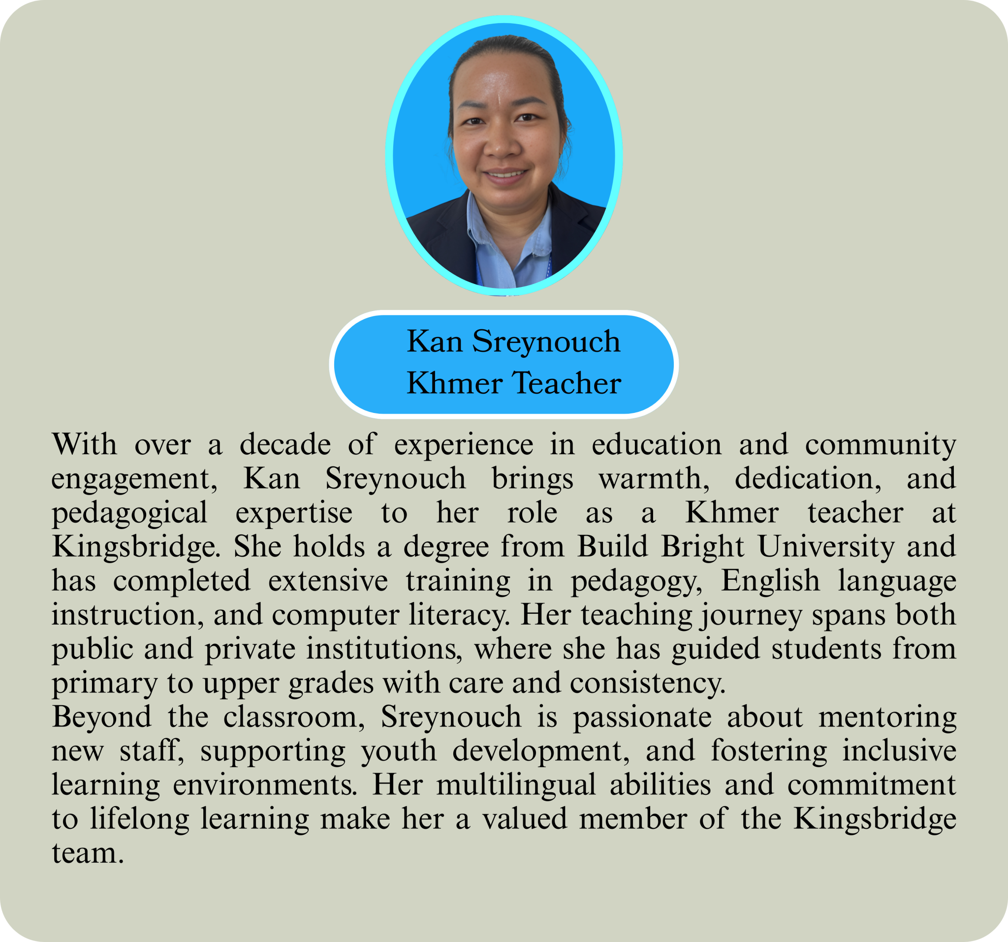 Meet Our Team – KINGSBRIDGE INTERNATIONAL SCHOOL